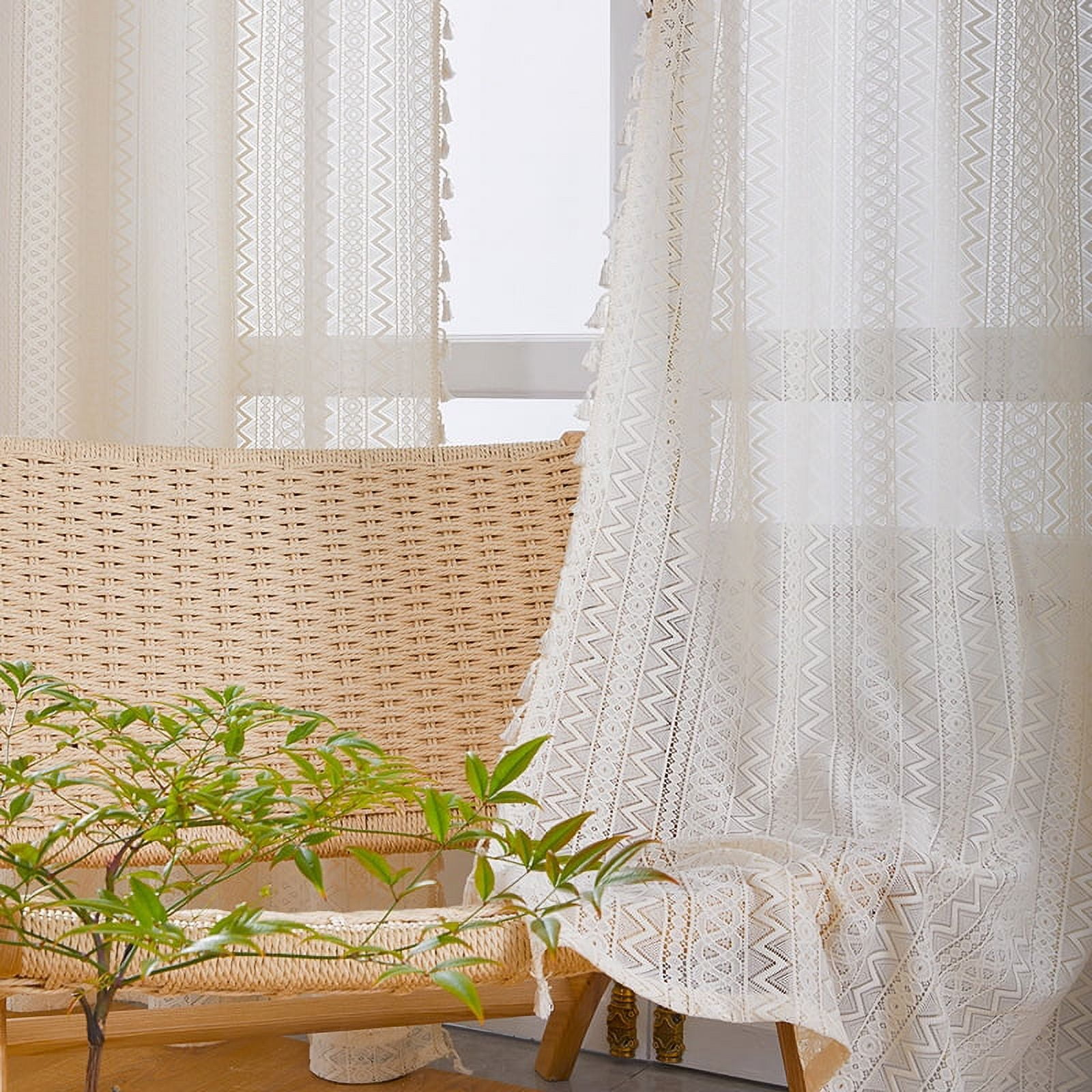 NAMZI Curtains Sheer - Texture Sheer Window Covering, Light & Airy ...