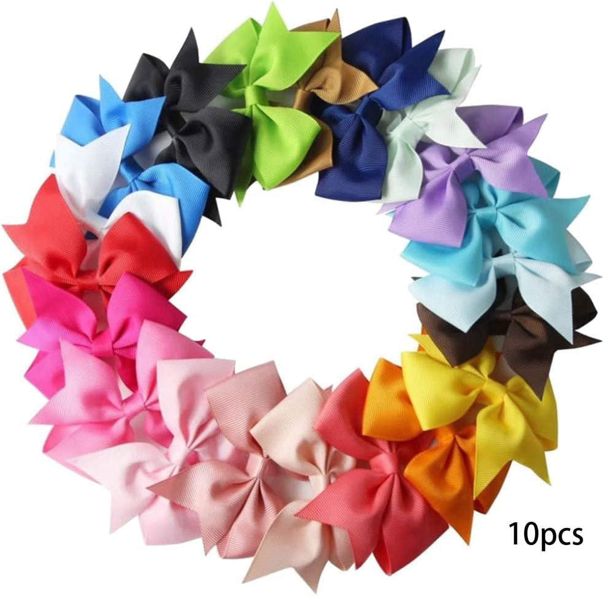 NAMZI Grosgrain Ribbon Hair Bows Multiple Rainbow Colors Alligator ...