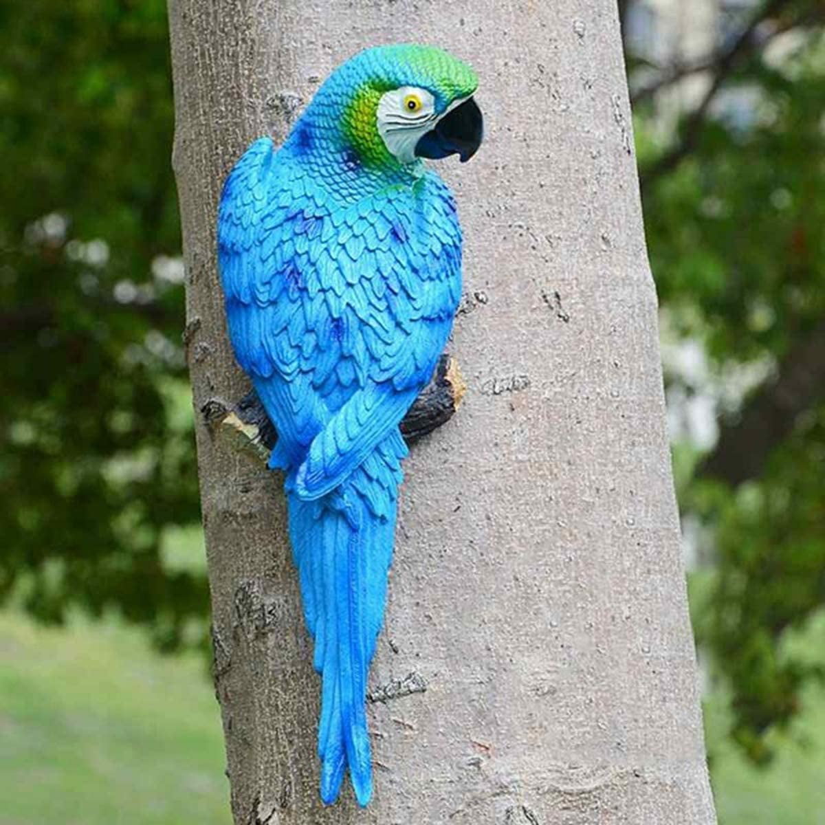 NAMZI Hanging Parrot Statue, 12.2'' Super Realistic Wall Mounted Resin ...