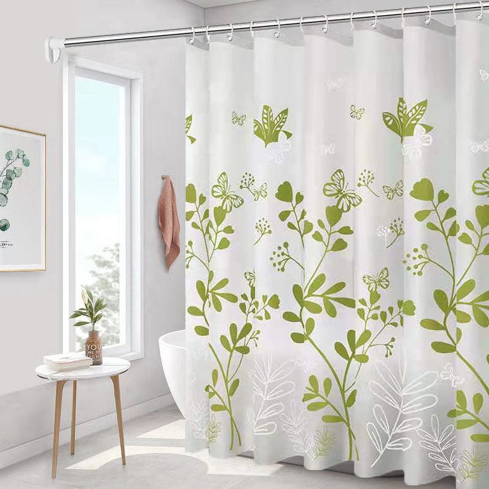 Namzi Shower Curtain Liner Peva Flower Waterproof Non Toxic Odor Free