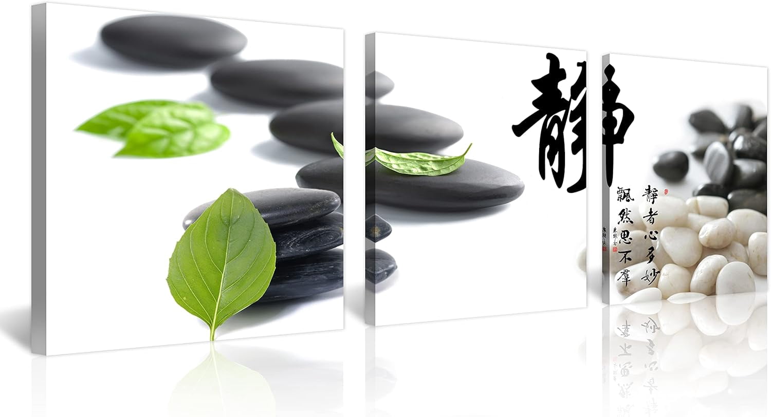 NAN Wind Small Size Traditional Chinese Painting of Zen Stones Canvas ...