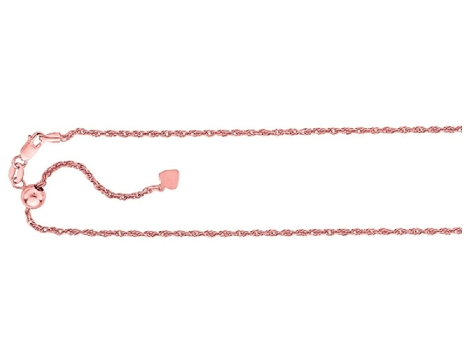 NANA Sterling Silver Dia. Cut Rope Chain-Made in Italy-0.8mm 18" Rose ...