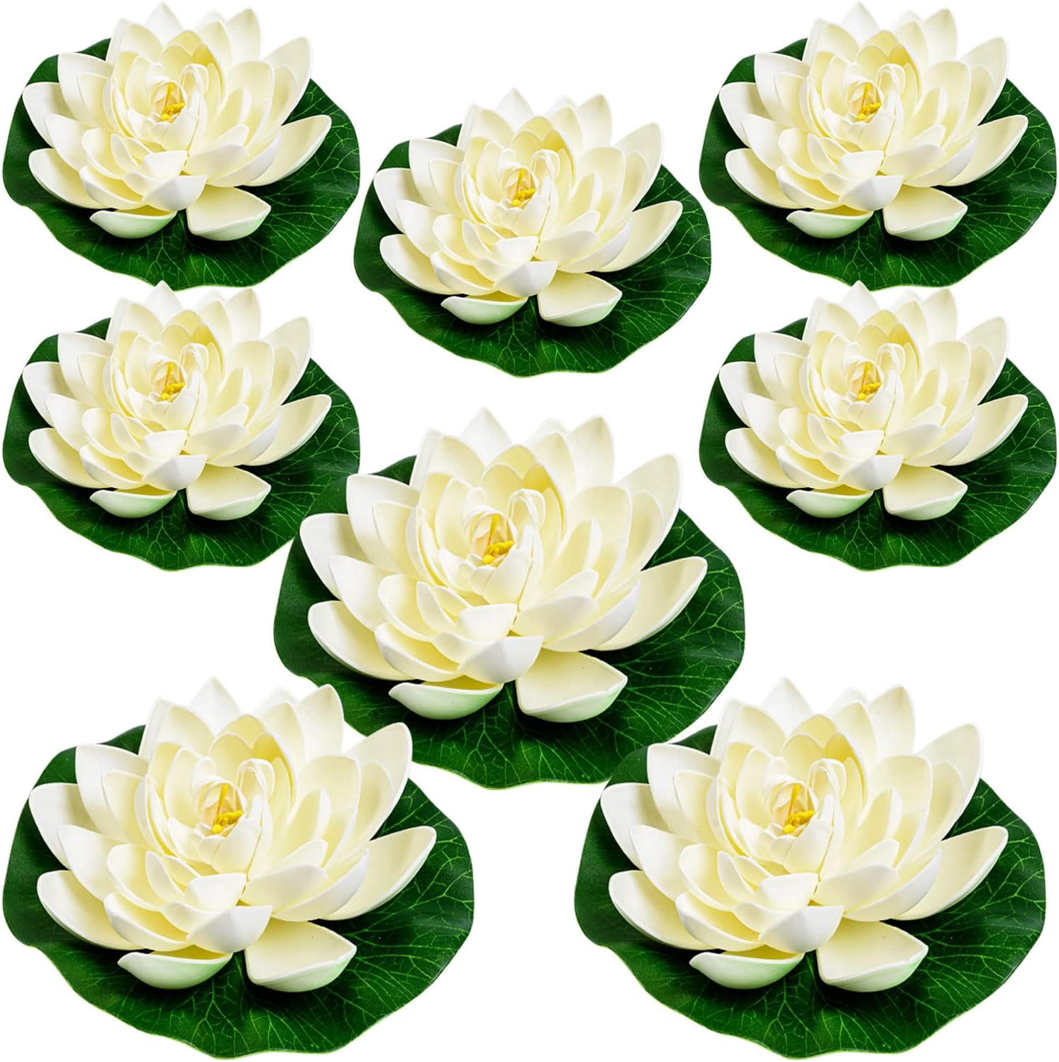 NANAHuang 16Pcs Artificial Floating Pool Flowers, 7in & 4in Fake Water ...