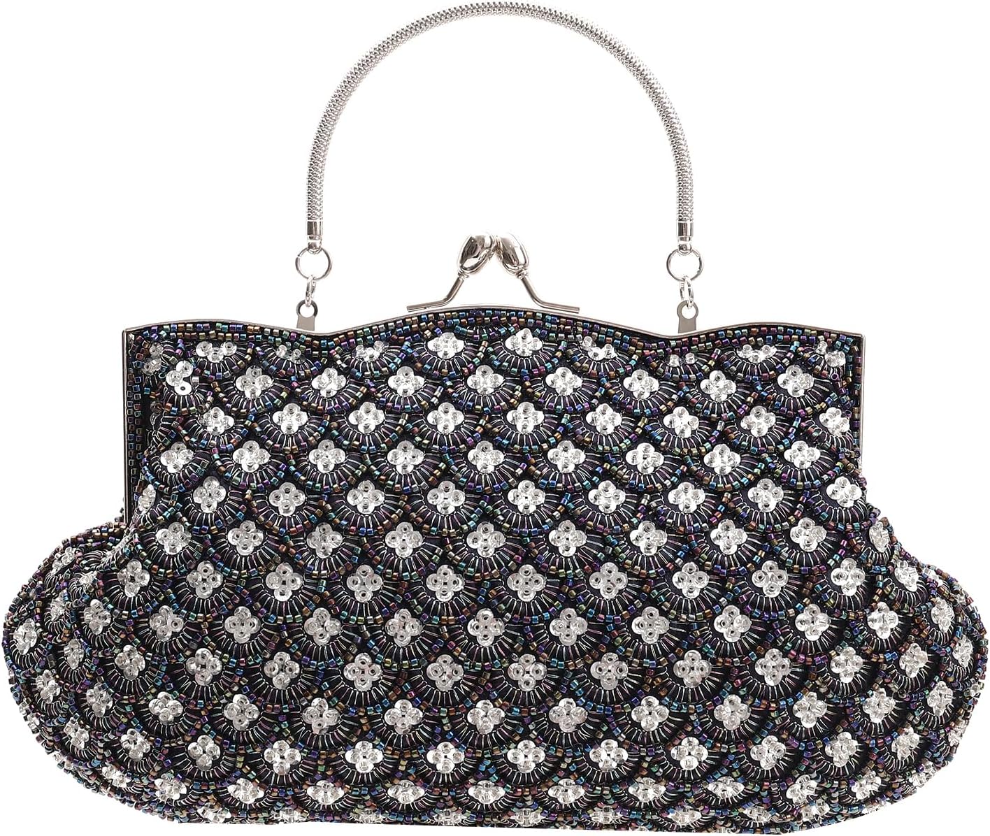 NANAHuang 1920s Women Vintage Beaded Sequin Fish Scale Evening Purse ...