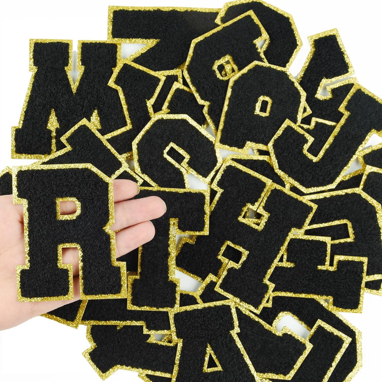 NANAHuang 26Pcs 3.14 Inch Large Chenille Letter Patches A-Z Self ...