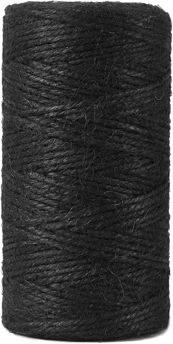 NANAHuang 328 Feet 3mm Thick Black Natural Jute Twine, Garden Twine ...