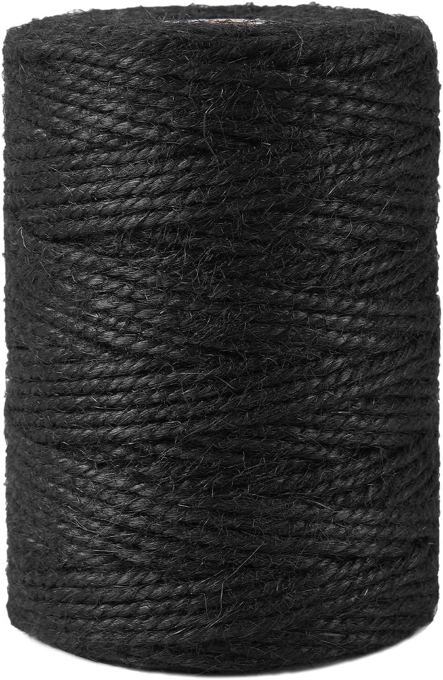 NANAHuang 328 Feet 3mm Thick Black Natural Jute Twine, Garden Twine ...