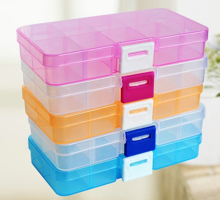 NANAHuang 4 Color 10 Cell Storage Boxes Jewelry Storage Medicine box PP ...