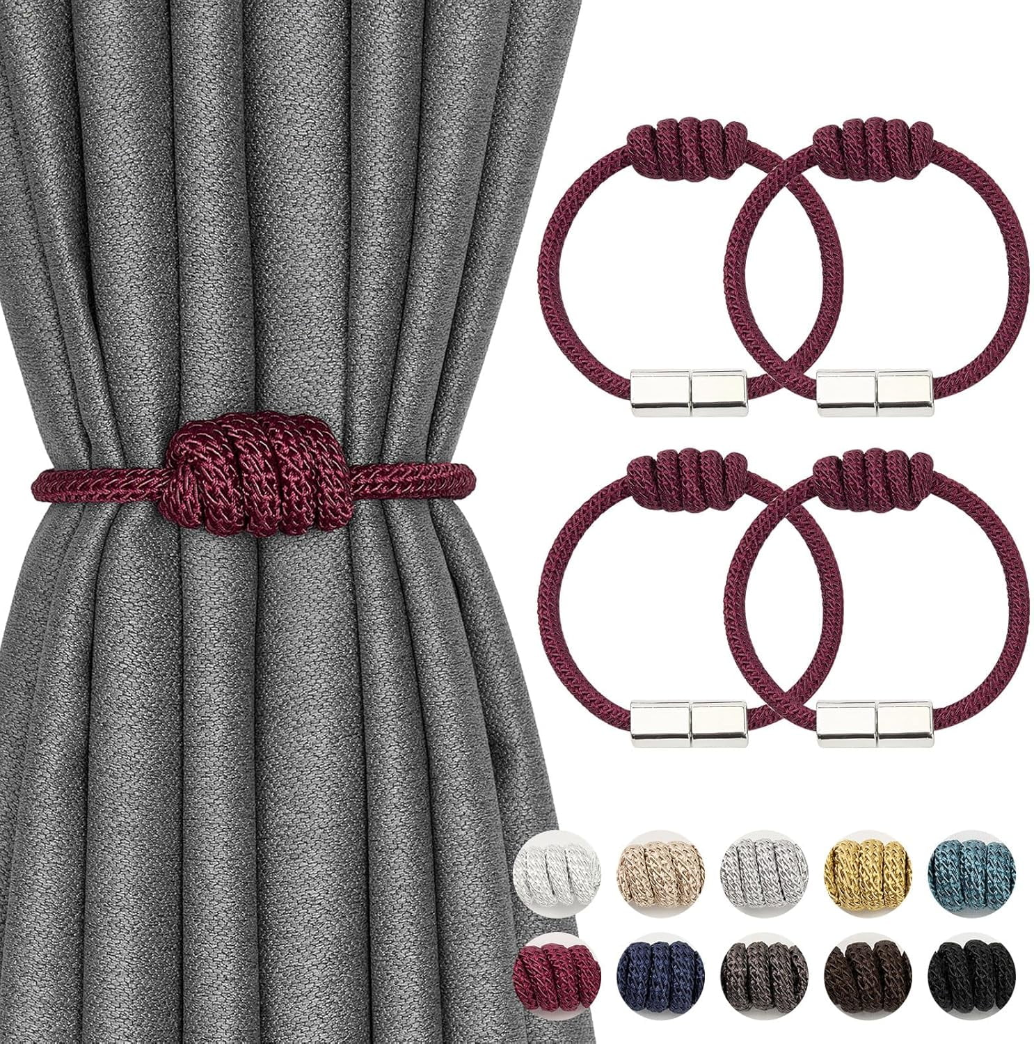 NANAHuang 4 Pack Mini Magnetic Curtain Tiebacks Modern Simple Style ...