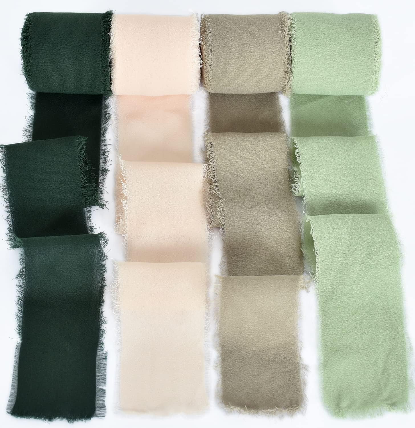 NANAHuang 4 Rolls Silk Chiffon Ribbon, 1-1/2 Inch x 22yds, Dusty Pink ...