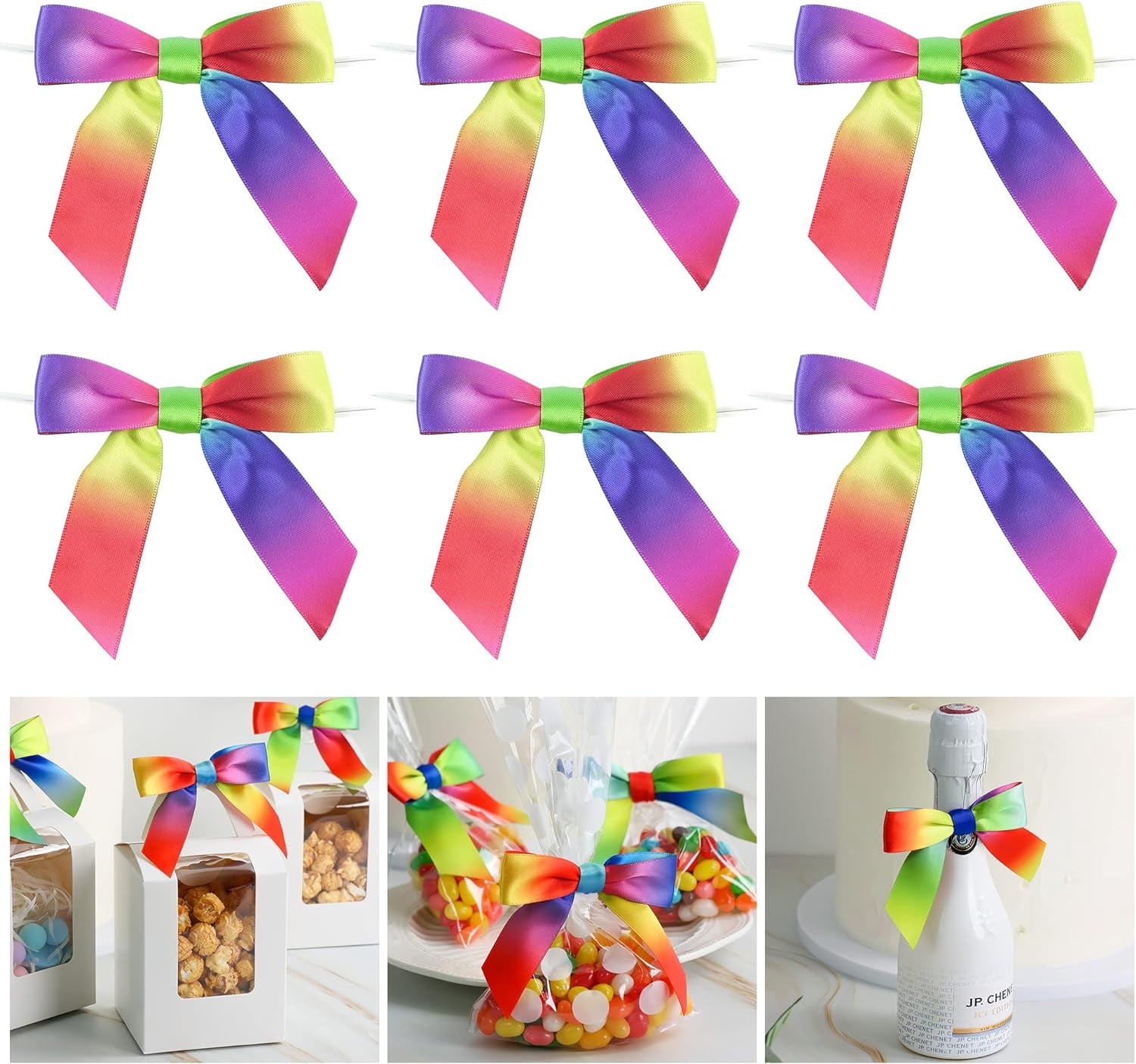 NANAHuang 5 Colors Dusty Blue Twist Tie Bows 3.5Premade Blue Satin ...