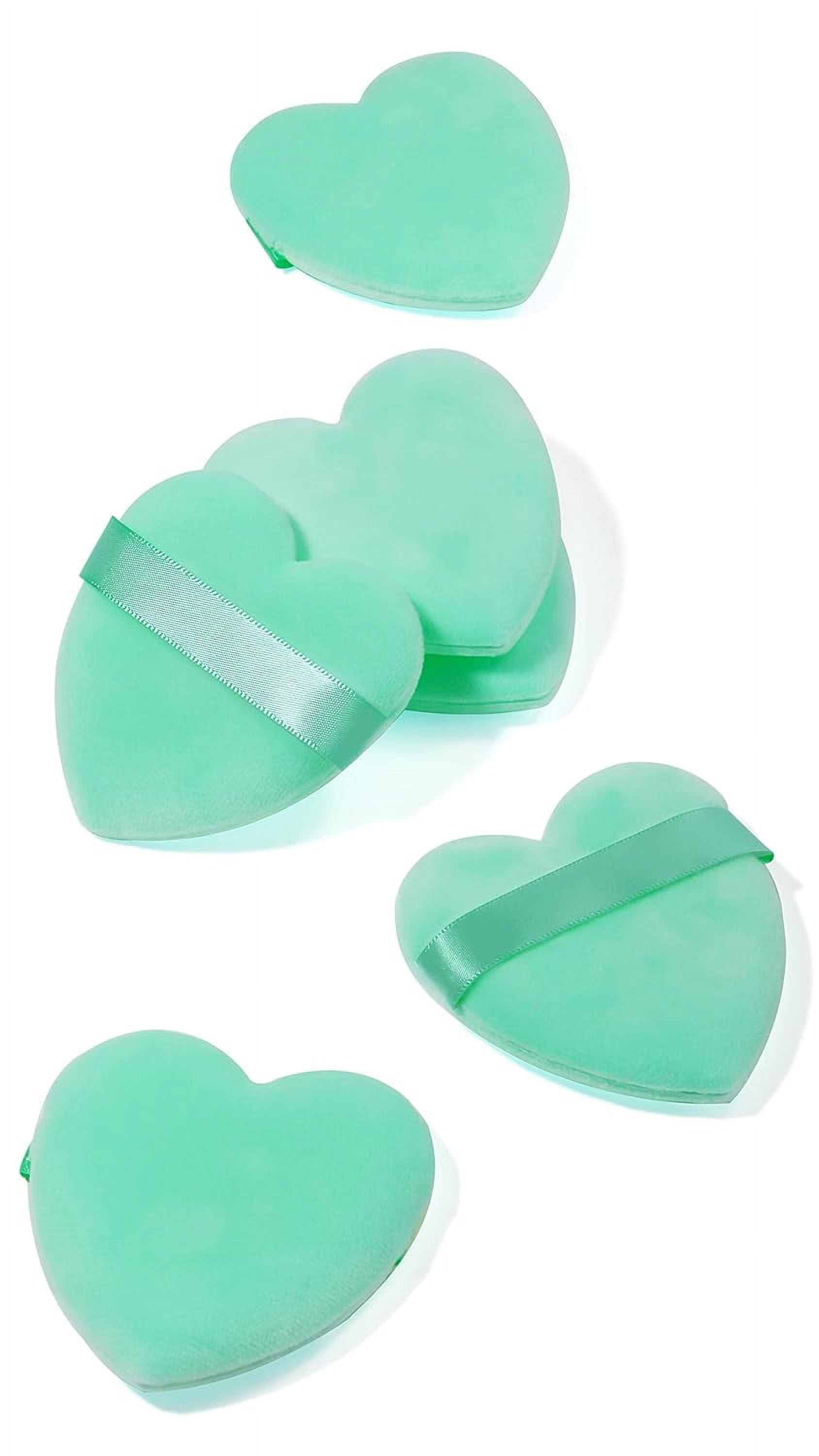 NANAHuang 6 Pieces Powder Puff for Face Powder, Pink Heart Makeup Puff ...
