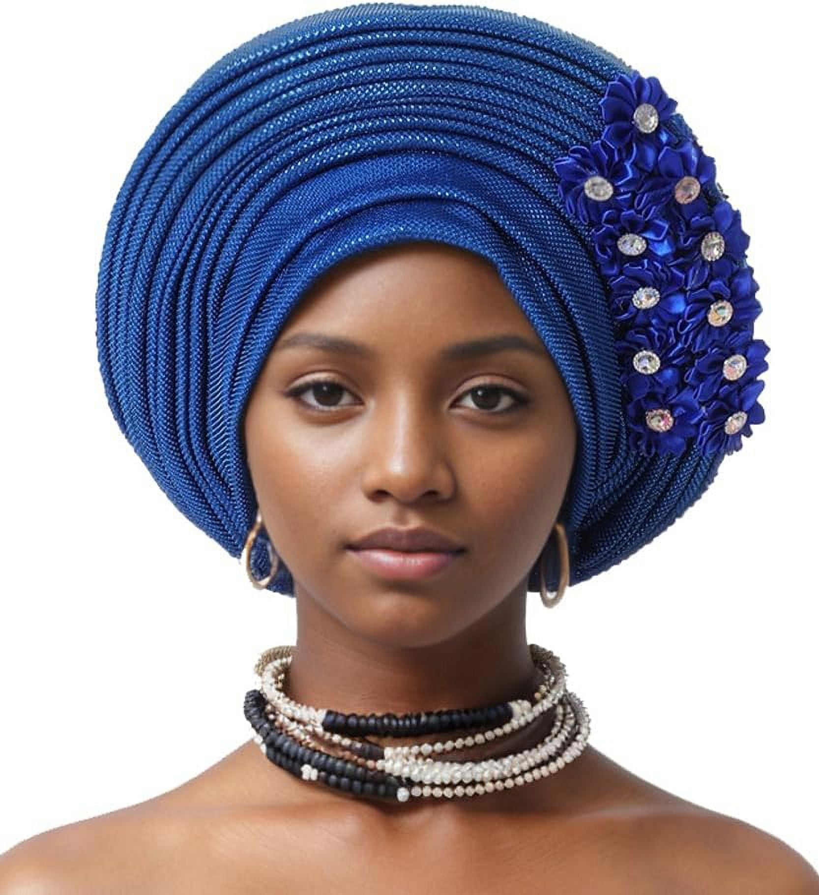 NANAHuang African Turbans for Women Nigerian Aso Oke Headwrap Auto Gele ...