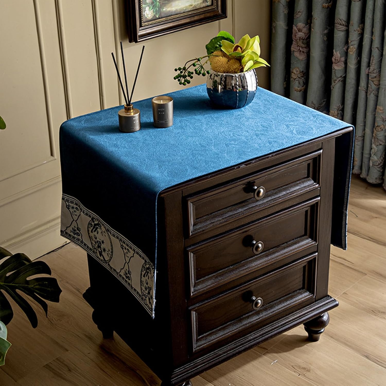 NANAHuang Bedside Tablecloth,Elegant Nightstand Side Table Dust Cover ...