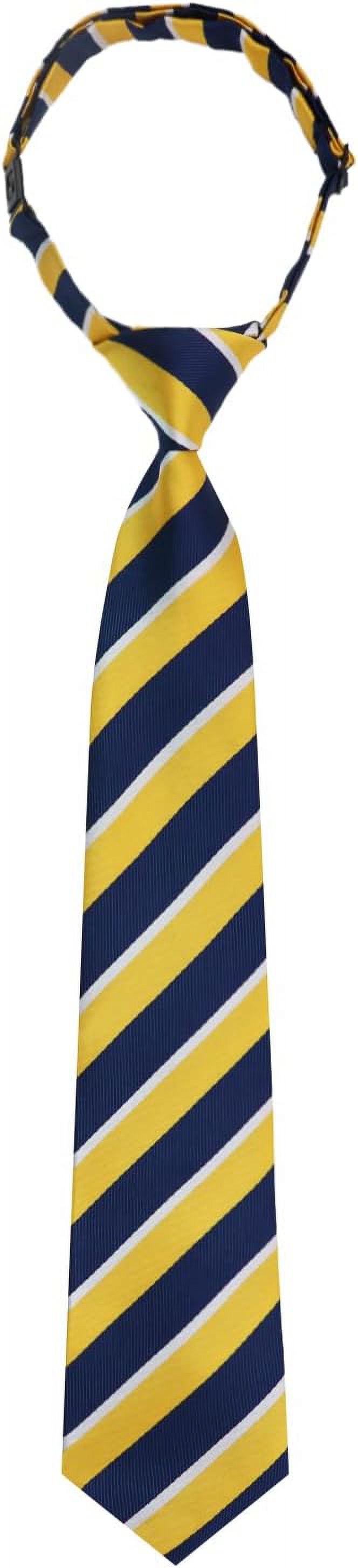 NANAHuang Black Ties for Boys, Boys Clip on Tie, Striped Pre-tied ...