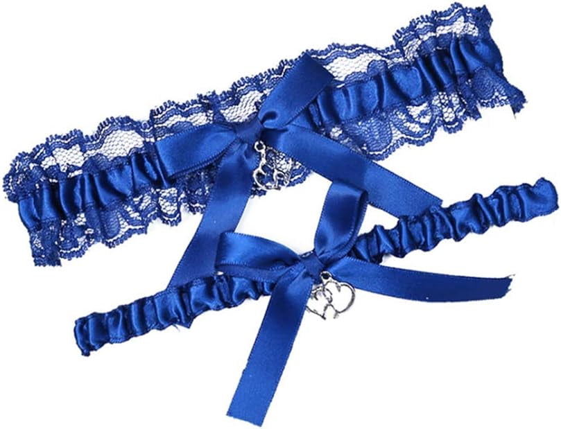 NANAHuang Blue Bridal Lace Garter Belt Wedding Legs Garter Belt with ...