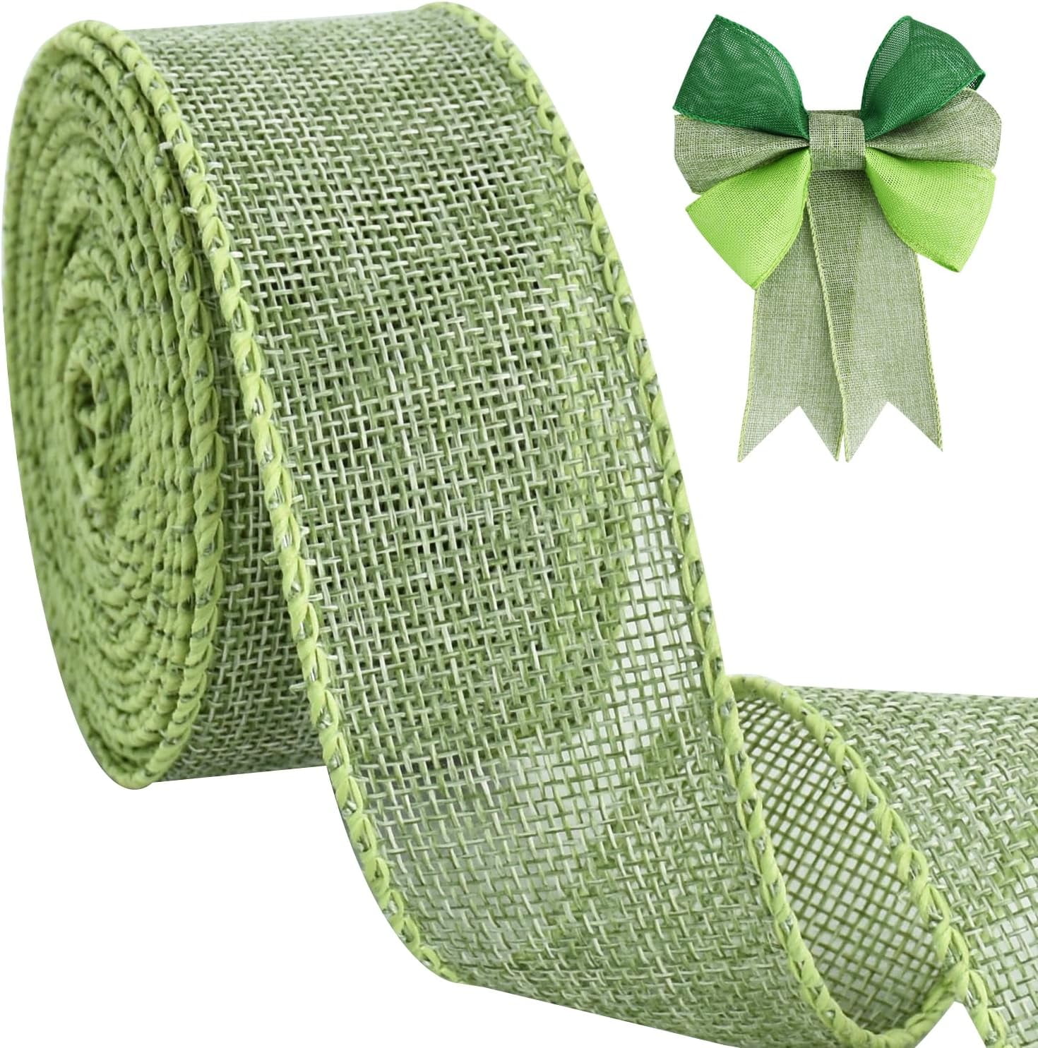 NANAHuang Burlap Wired Ribbon, 1-1/2 Inch Faux Burlap Ribbons, Royal ...