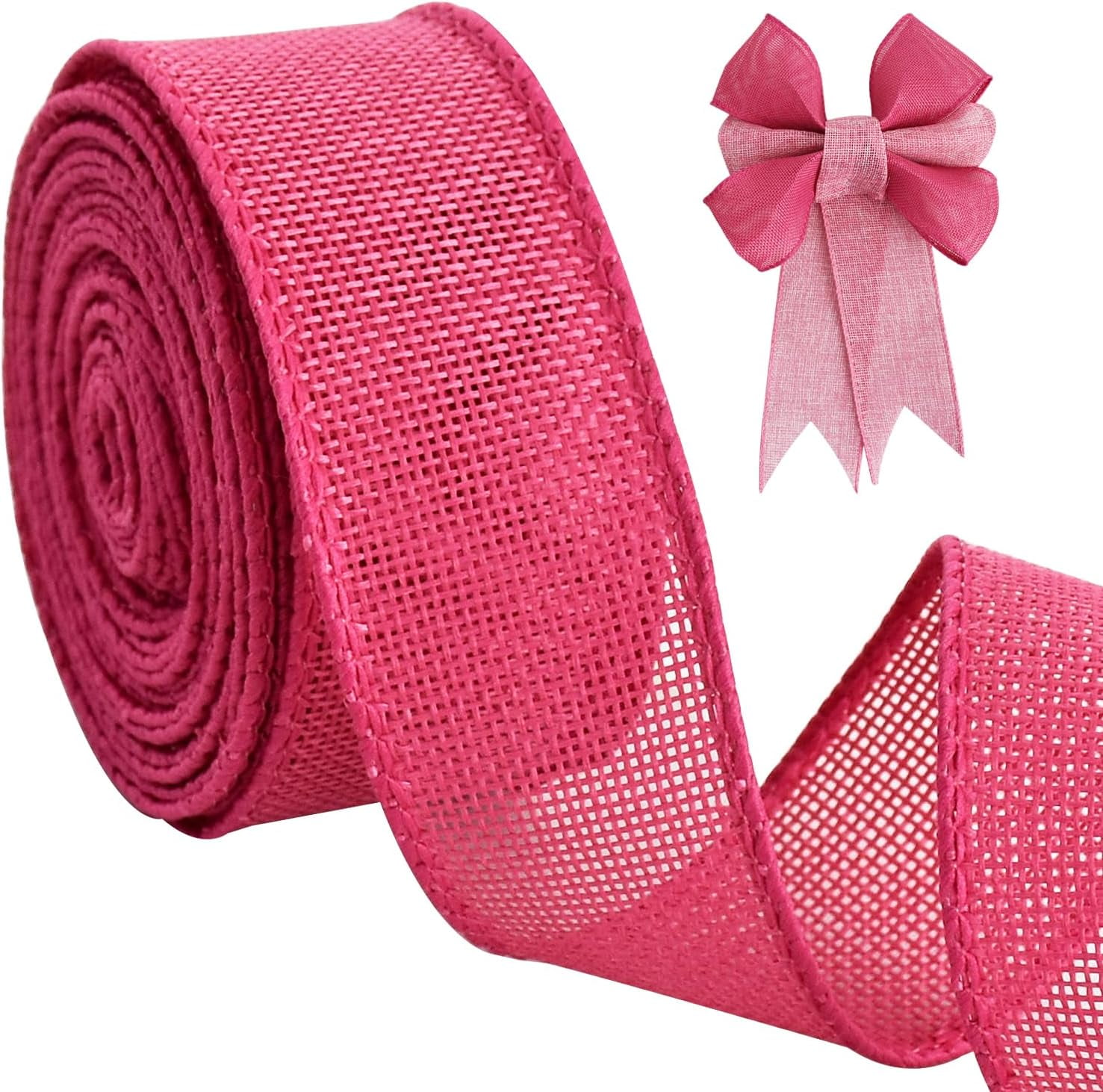 NANAHuang Burlap Wired Ribbon, 1-1/2 Inch Faux Burlap Ribbons, Royal ...