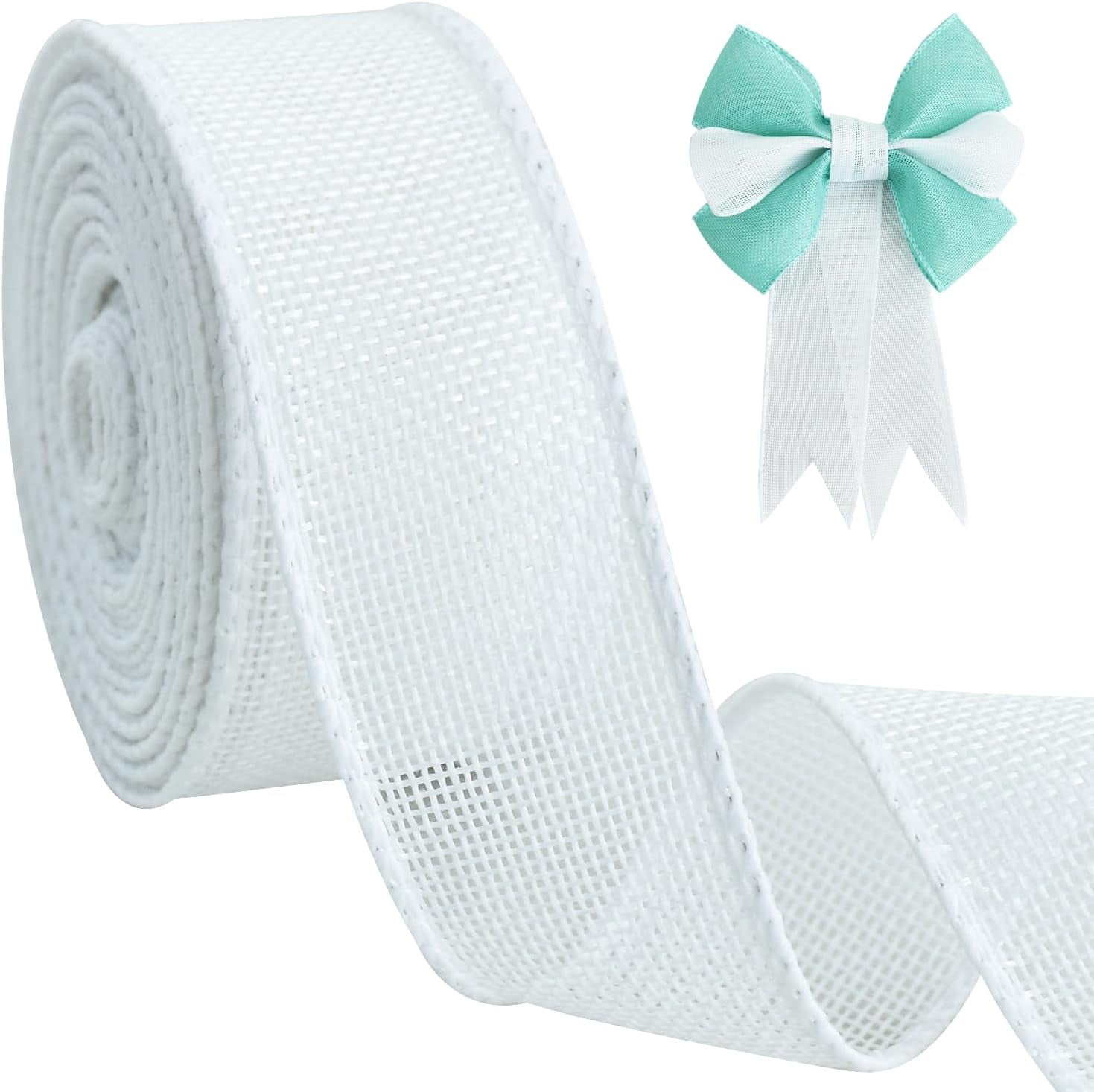 NANAHuang Burlap Wired Ribbon, 1-1/2 Inch Faux Burlap Ribbons, Royal ...