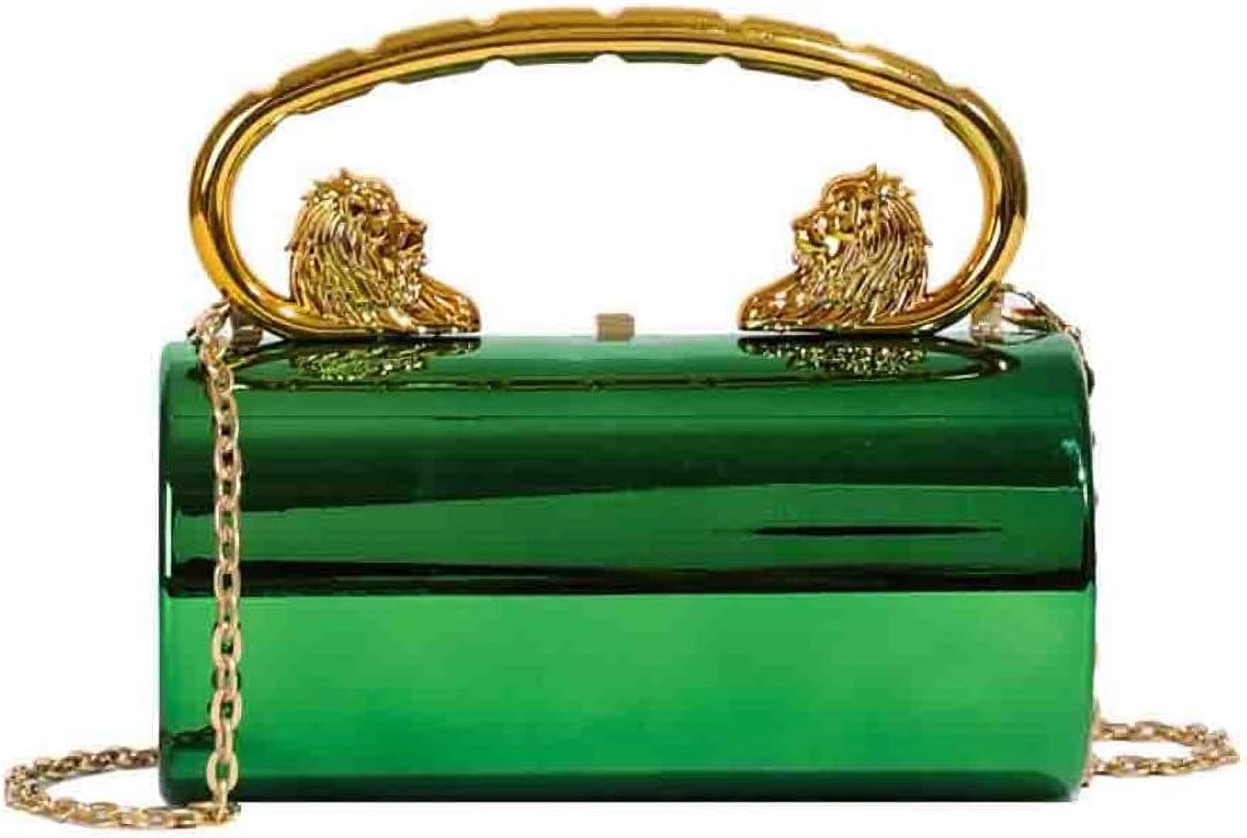 NANAHuang Glossy Acrylic Cylinder Shaped Chain Purse, Novelty Stylish ...
