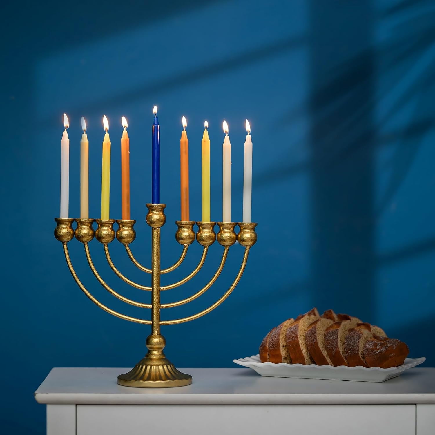 NANAHuang Hanukkah Menorah Candle Holder: 9 Branch Menorahs for ...