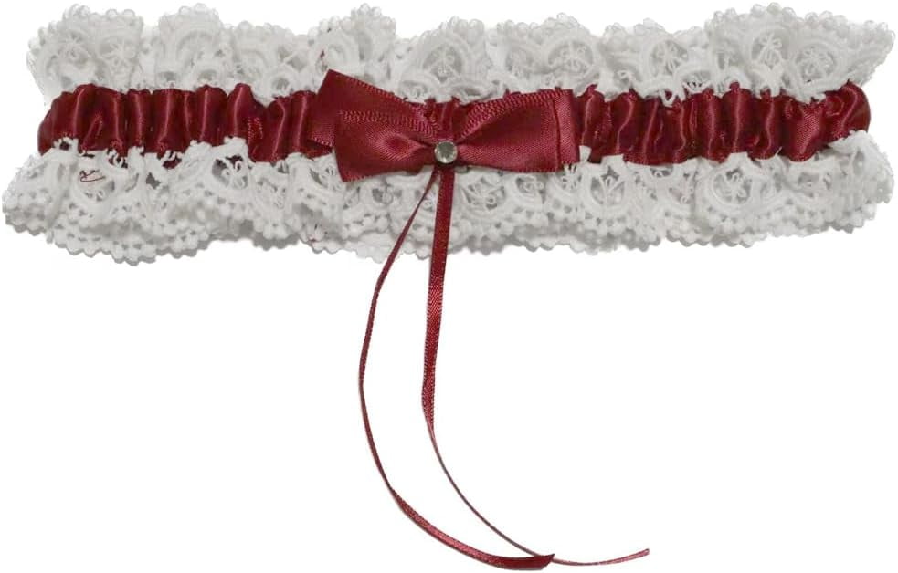 NANAHuang Lace Wedding Garters for Bride with Bow Stretch Prom Leg ...