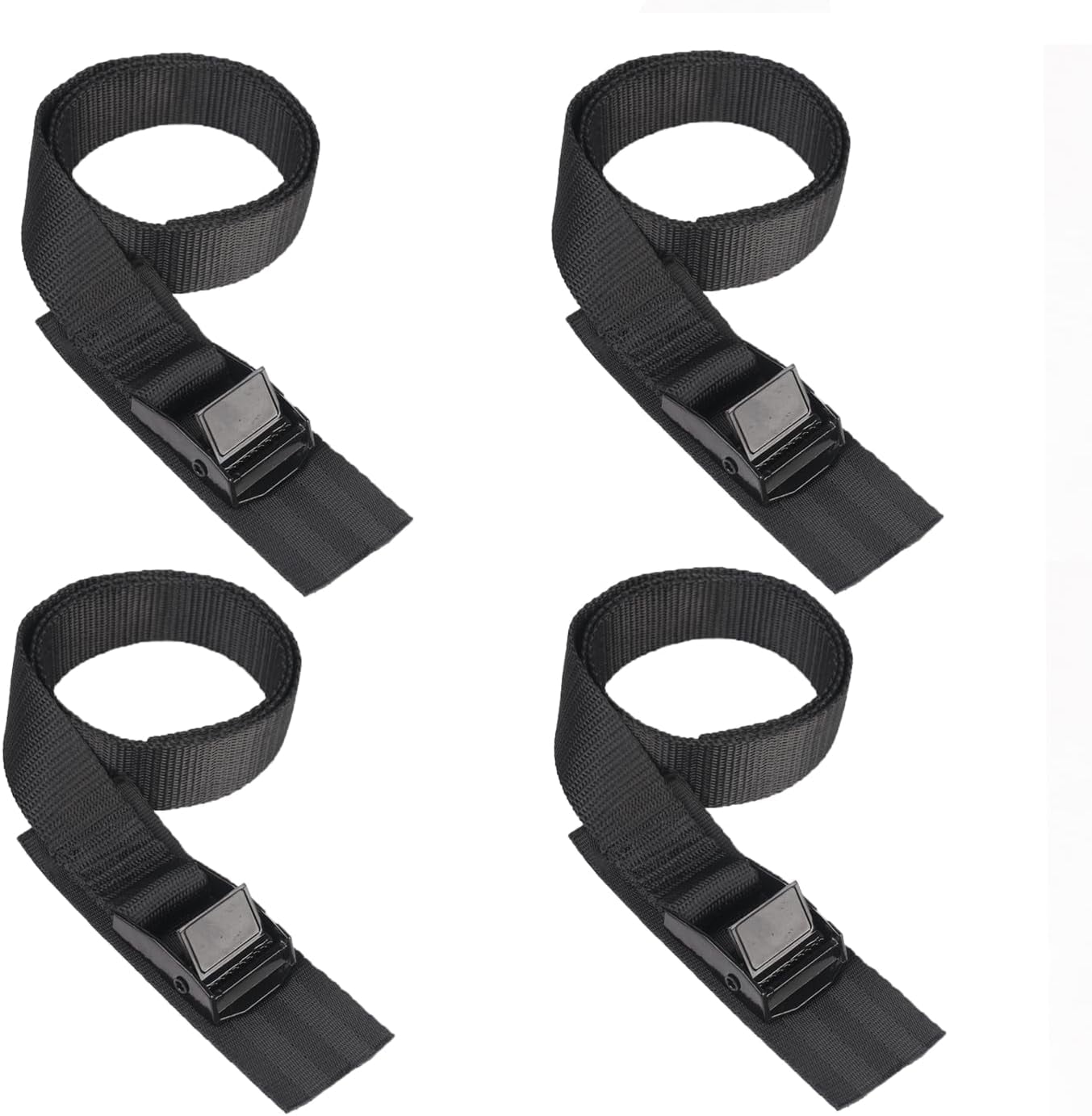 NANAHuang Lashing Straps with Cam Buckle Black (All Black (4-Pack), 4 ...