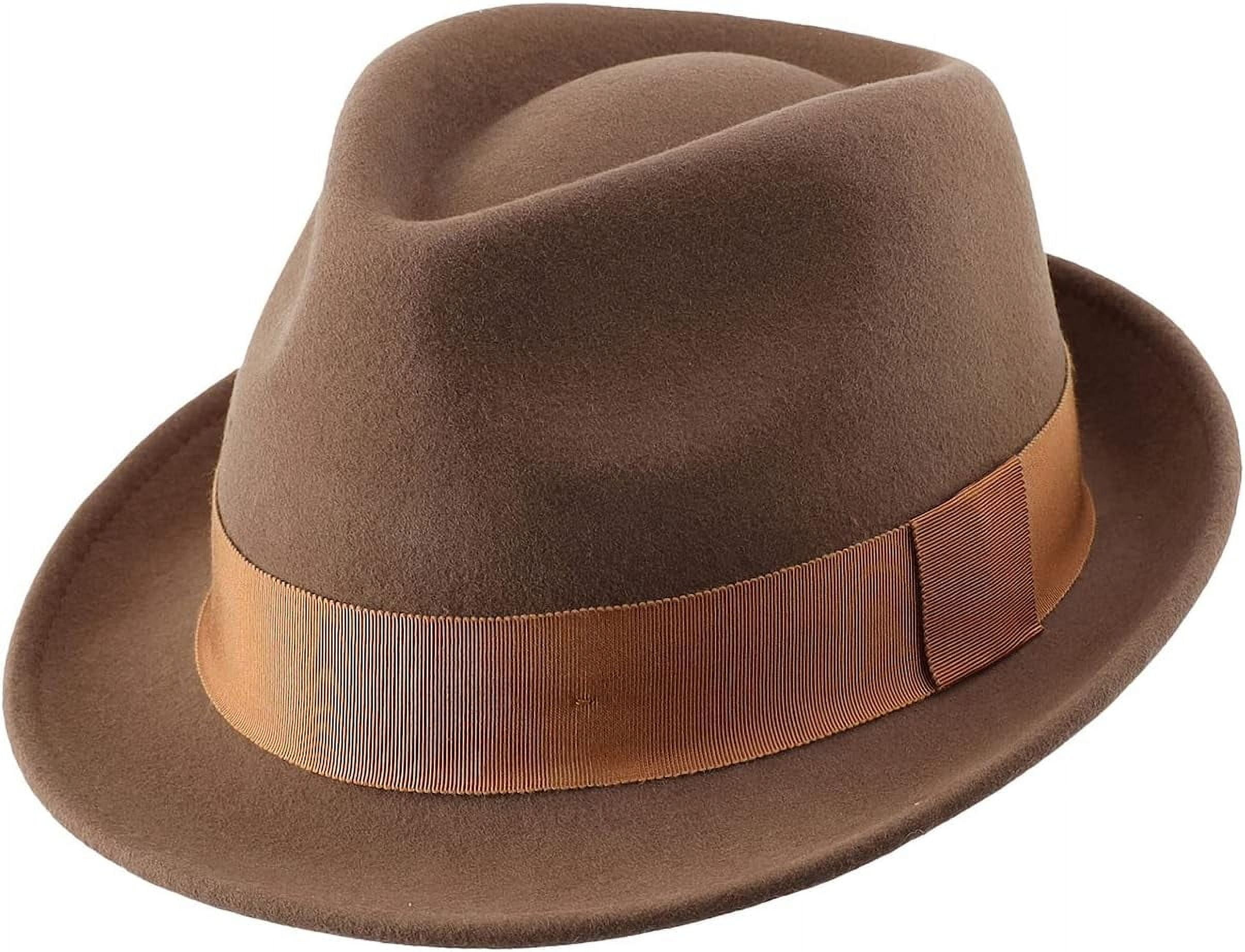 NANAHuang Men's Wool Felt Winter Hat Short Brim Fedora Hat - Walmart.com