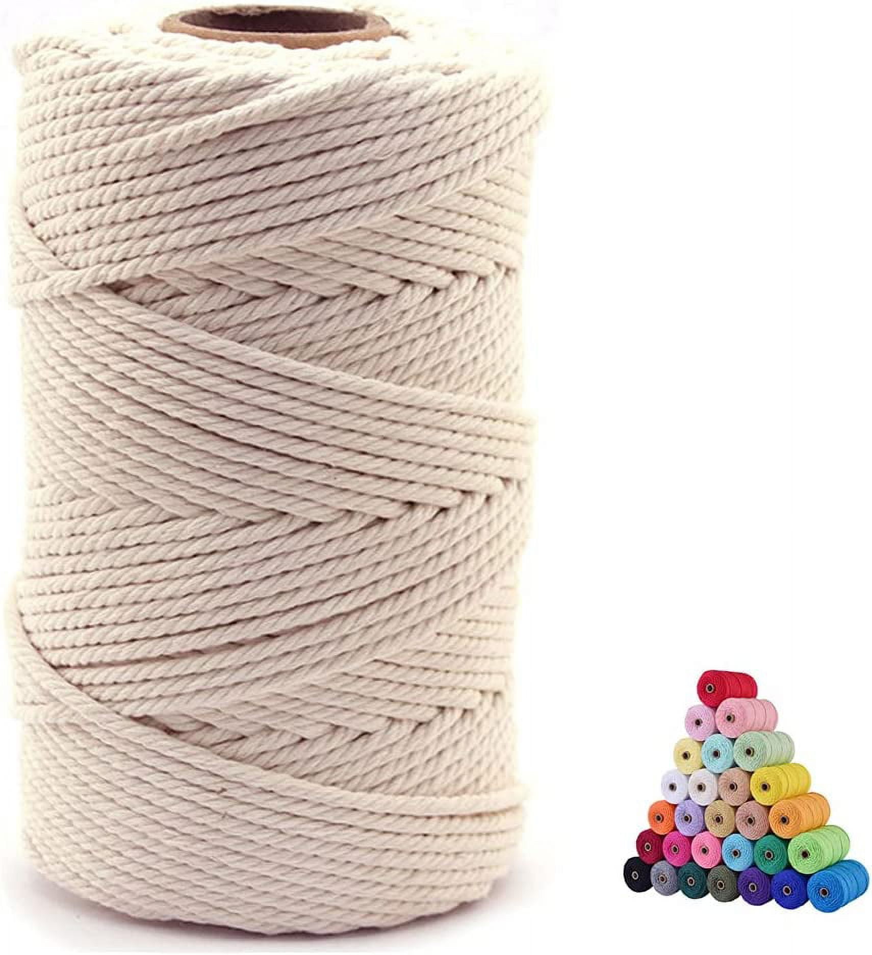 NANAHuang Natural Cotton Macrame Cord,5mm x110 Yards Macrame Cords ...