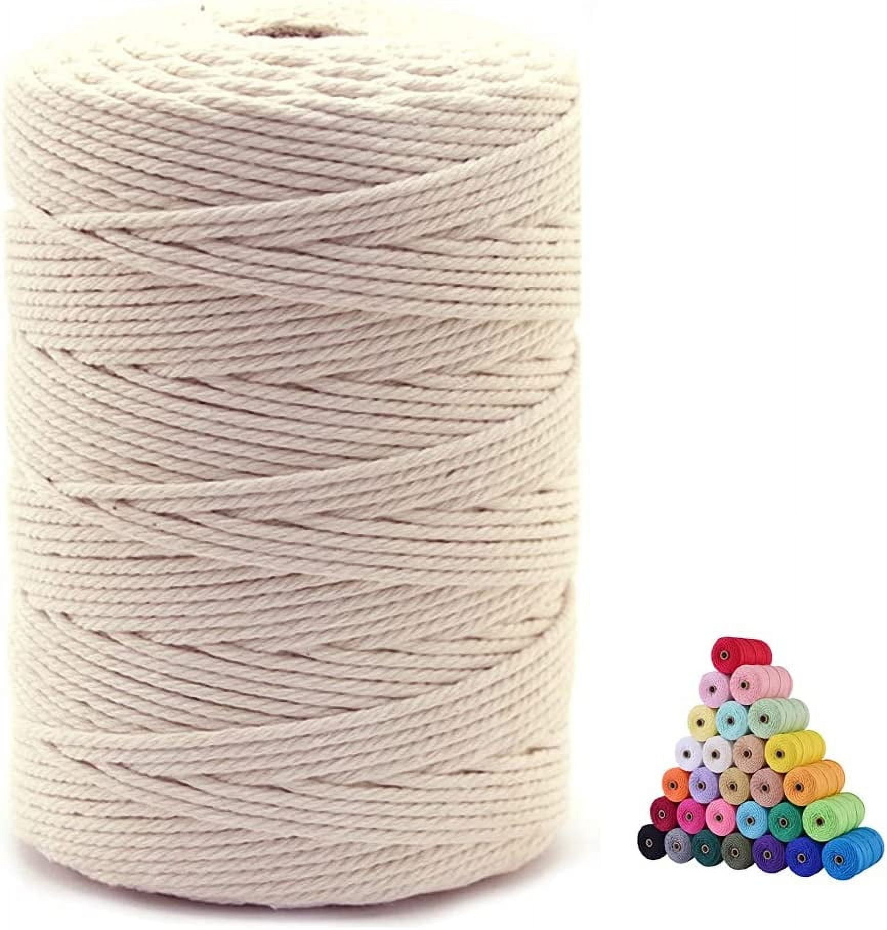 NANAHuang Natural Cotton Macrame Cord,5mm x110 Yards Macrame Cords ...