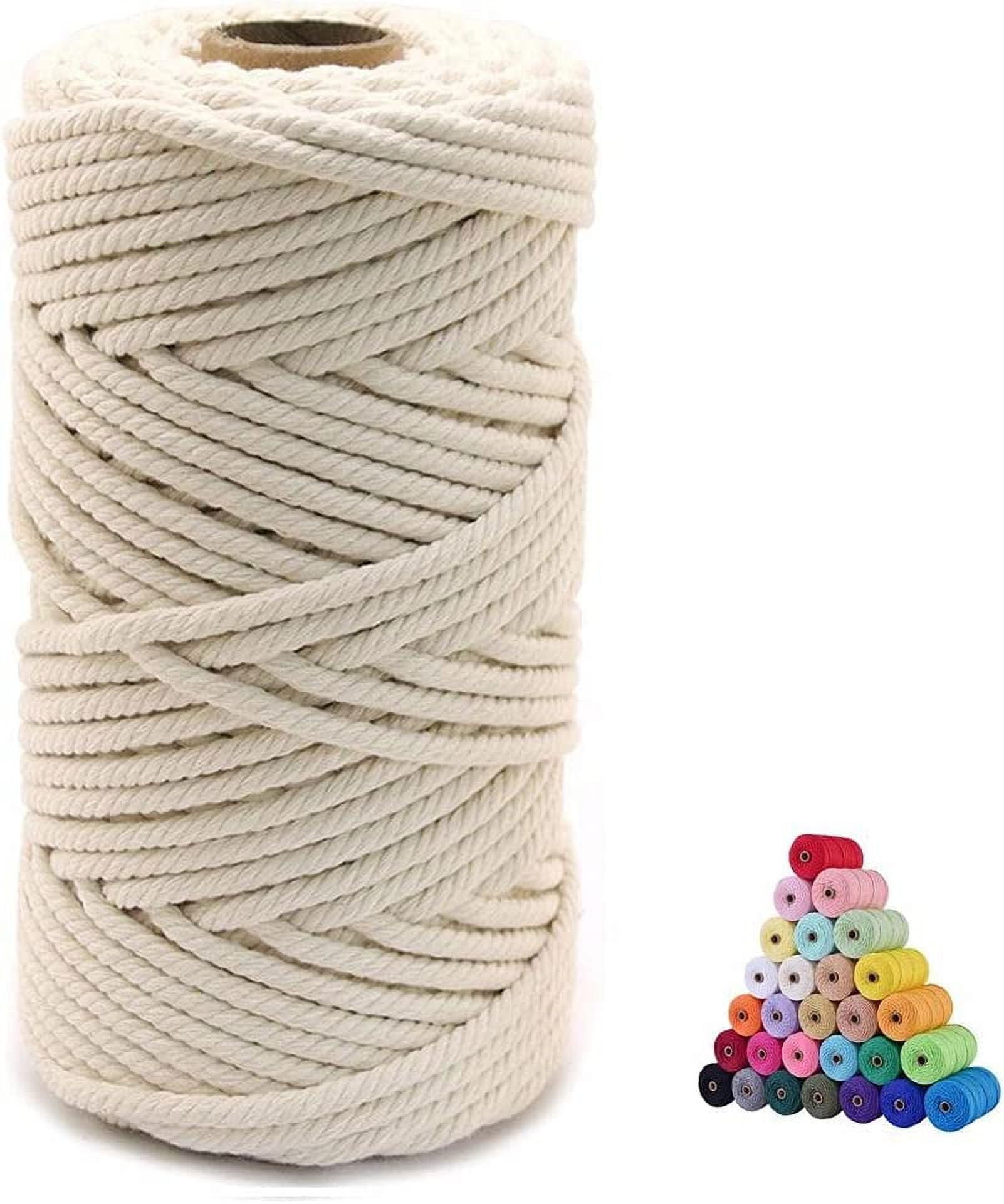 NANAHuang Natural Cotton Macrame Cord,5mm x110 Yards Macrame Cords ...