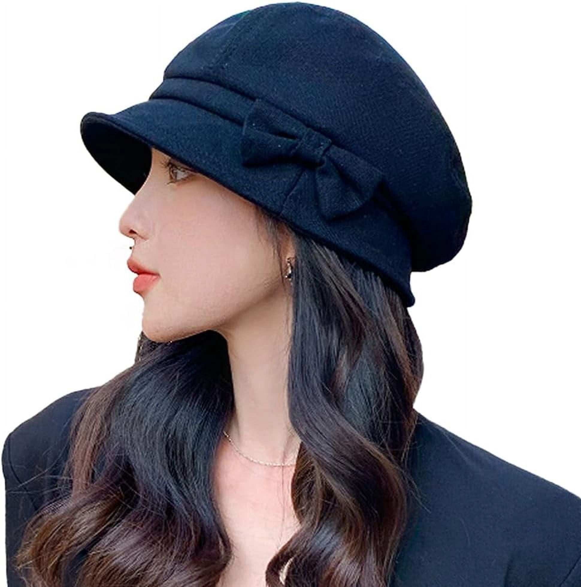 NANAHuang Newsboy Hats for Women, Vintage Bow Wool Berets, Spring and ...