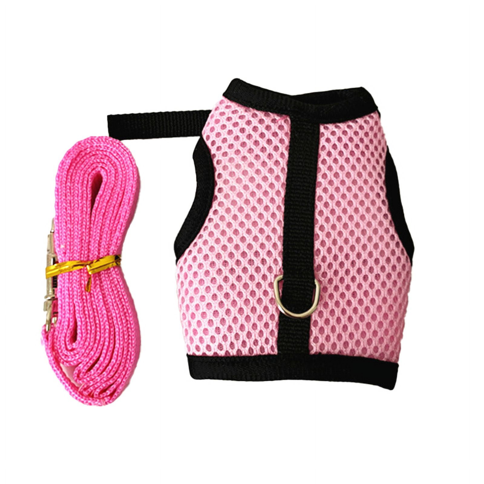 NANAHuang Pet Accessories Rabbit Harnesses Vest Leashes Set Soft Mesh ...