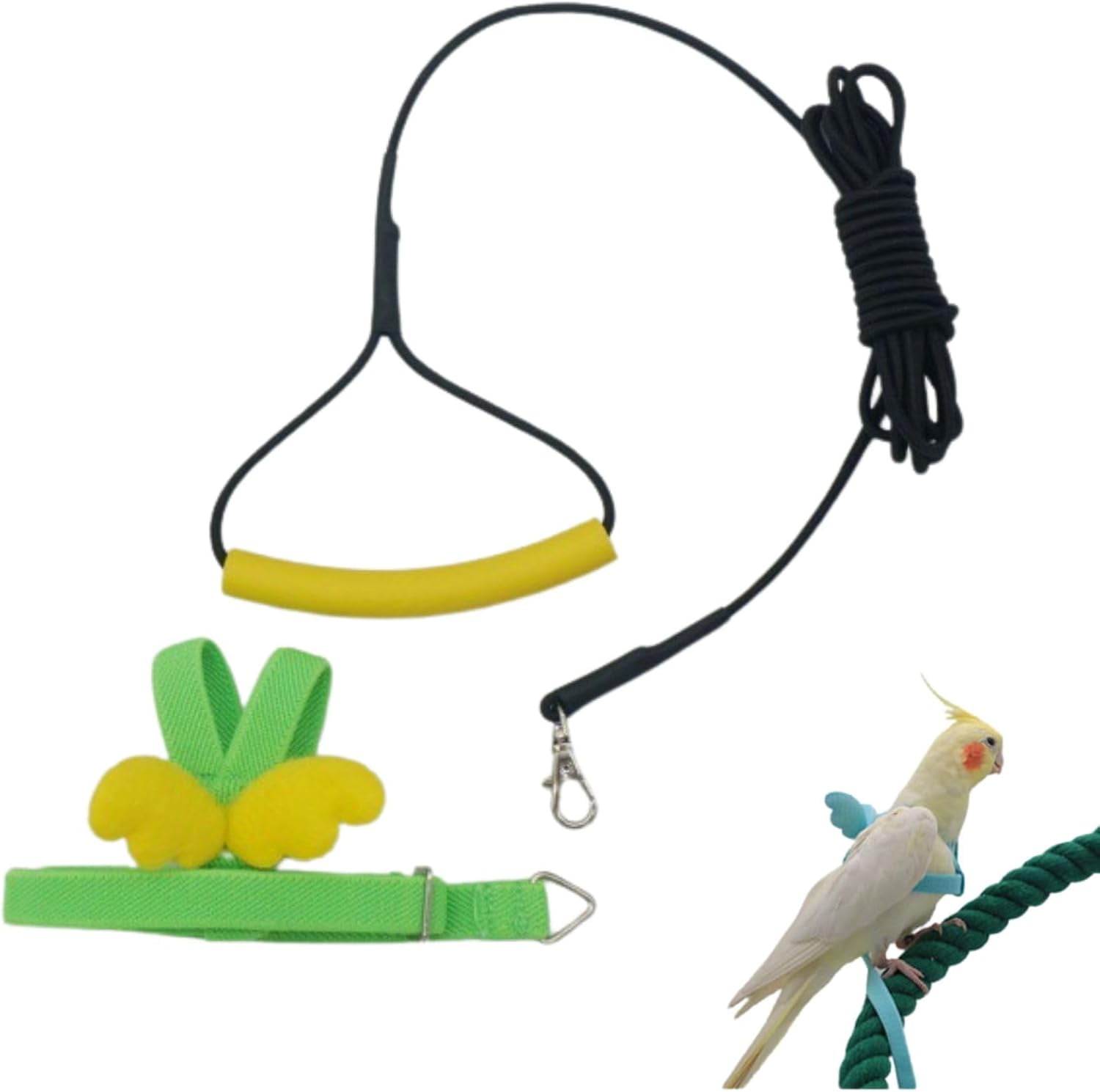 NANAHuang Pet Parrot Bird Harness and Leash, Adjustable Training Design ...