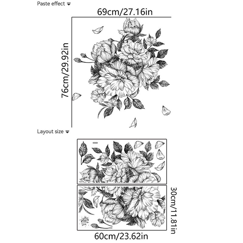 NANAHuang Poly -Colored Flower Wall Stickers From Sticky Decorative Living Room Bedroom Rooms ...