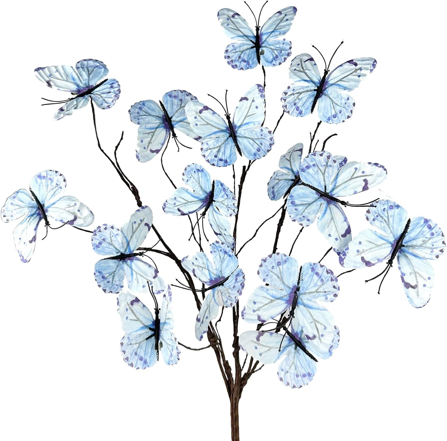 NANAHuang Purple Butterfly Decorations, Silk Butterfly Stems Artificial ...