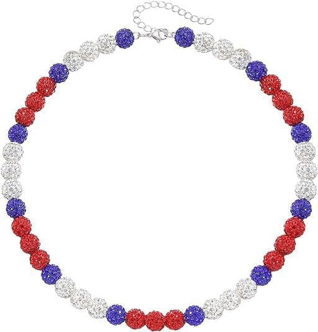 NANAHuang Rhinestone Baseball Necklace- 16/18/20"" Bling Ice Collection ...