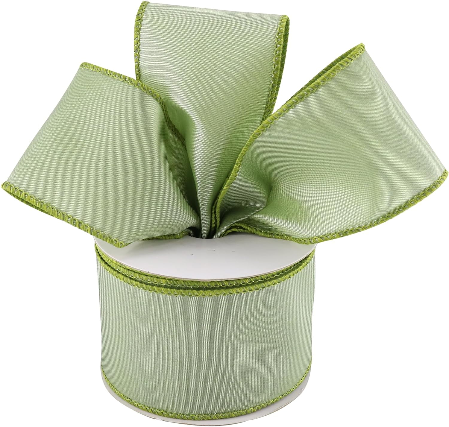 NANAHuang Sage Green Ribbon Wired 2.5x 10 Yard Sage Green Wired Ribbon ...