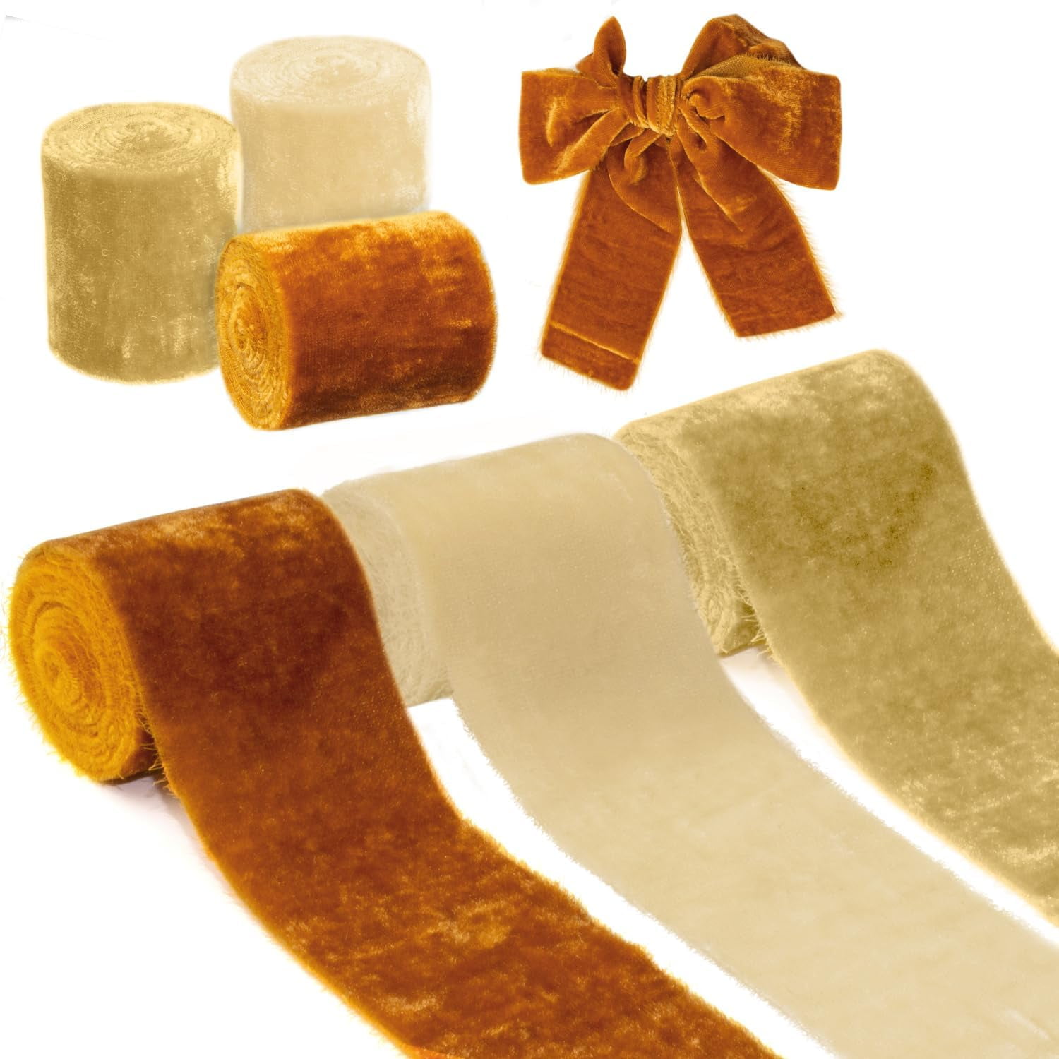 NANAHuang Silk Velvet Ribbon 2 Inch Wide Terracotta Velvet Ribbon ...