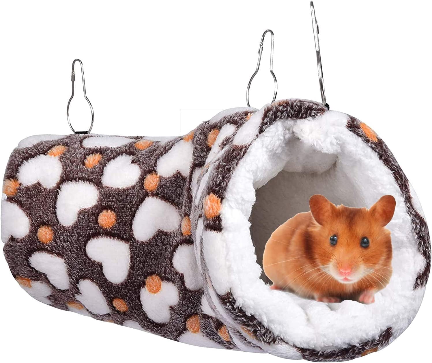 NANAHuang Small Animals Hanging Tunnel, Warm Plush Hammock Cage ...