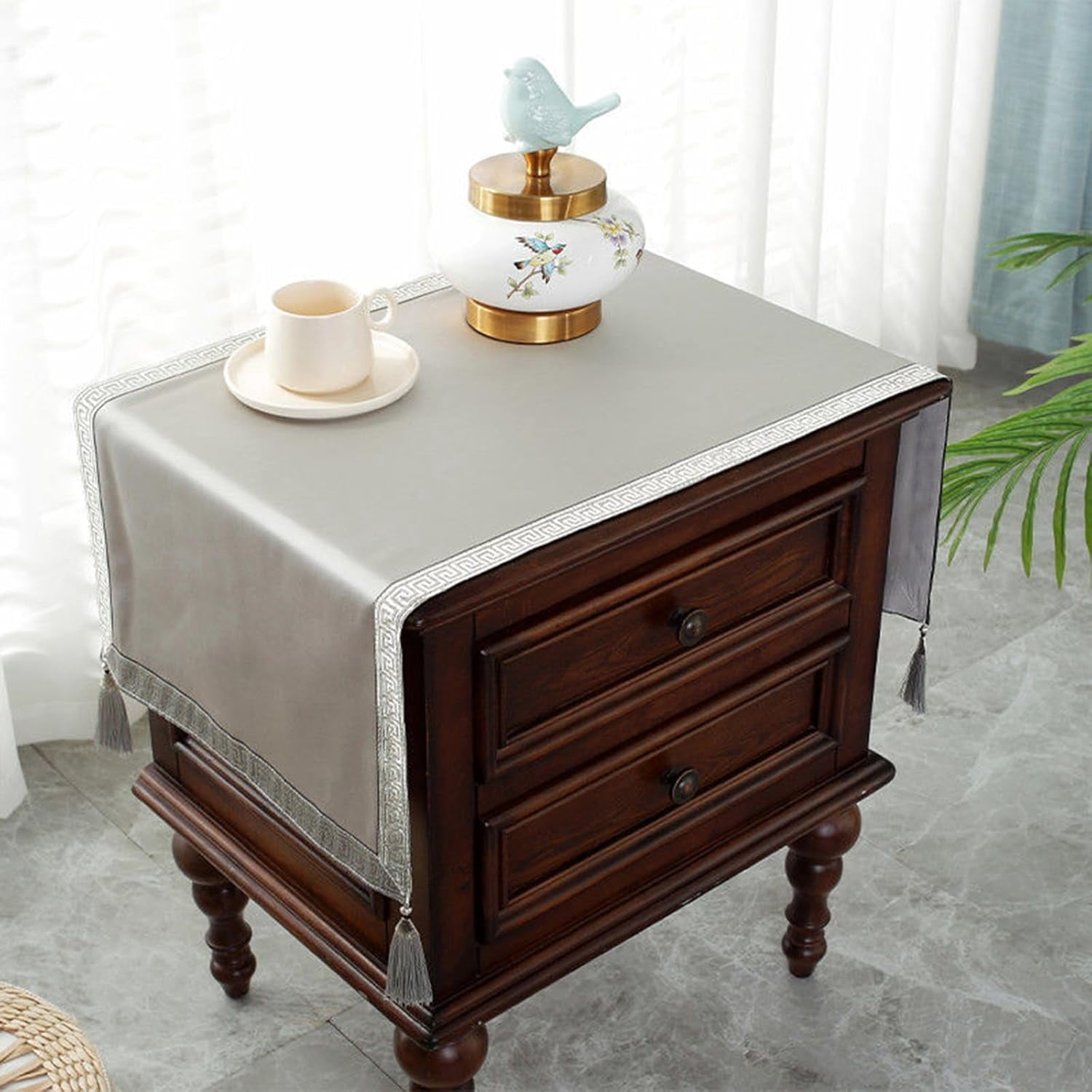 NANAHuang Small Tablecloth 16×36 Inch Washable Fabric Table Cloth Solid ...