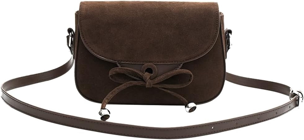 NANAHuang Vintage Suede Crossbody Bag Shoulder Bag Chic Small Satchel ...