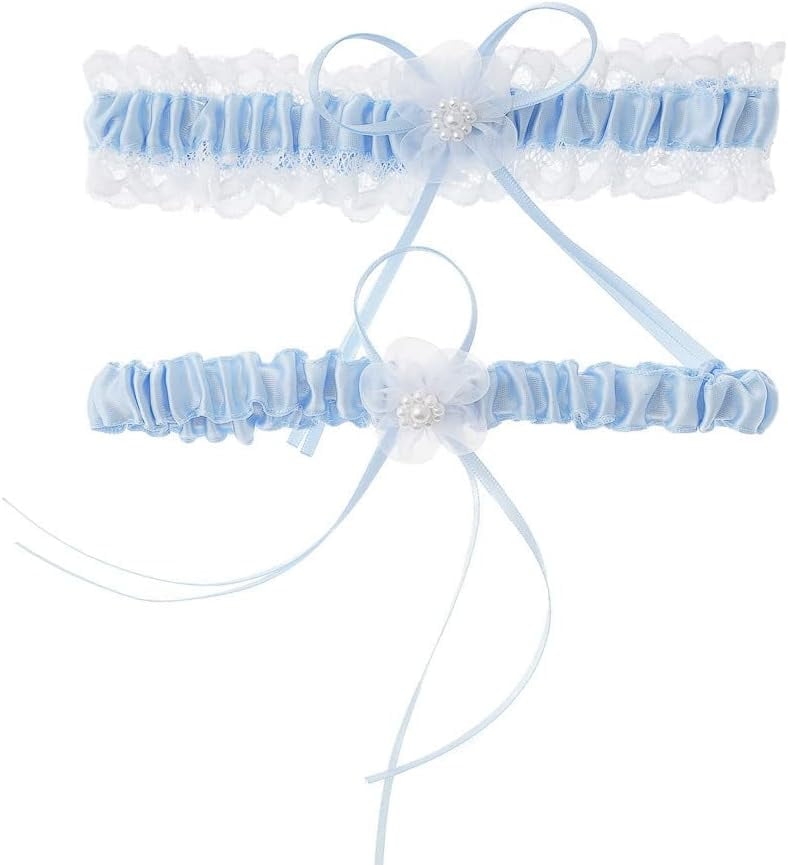 NANAHuang Wedding Garters for Bride Lace Bridal Garter,Women's White ...