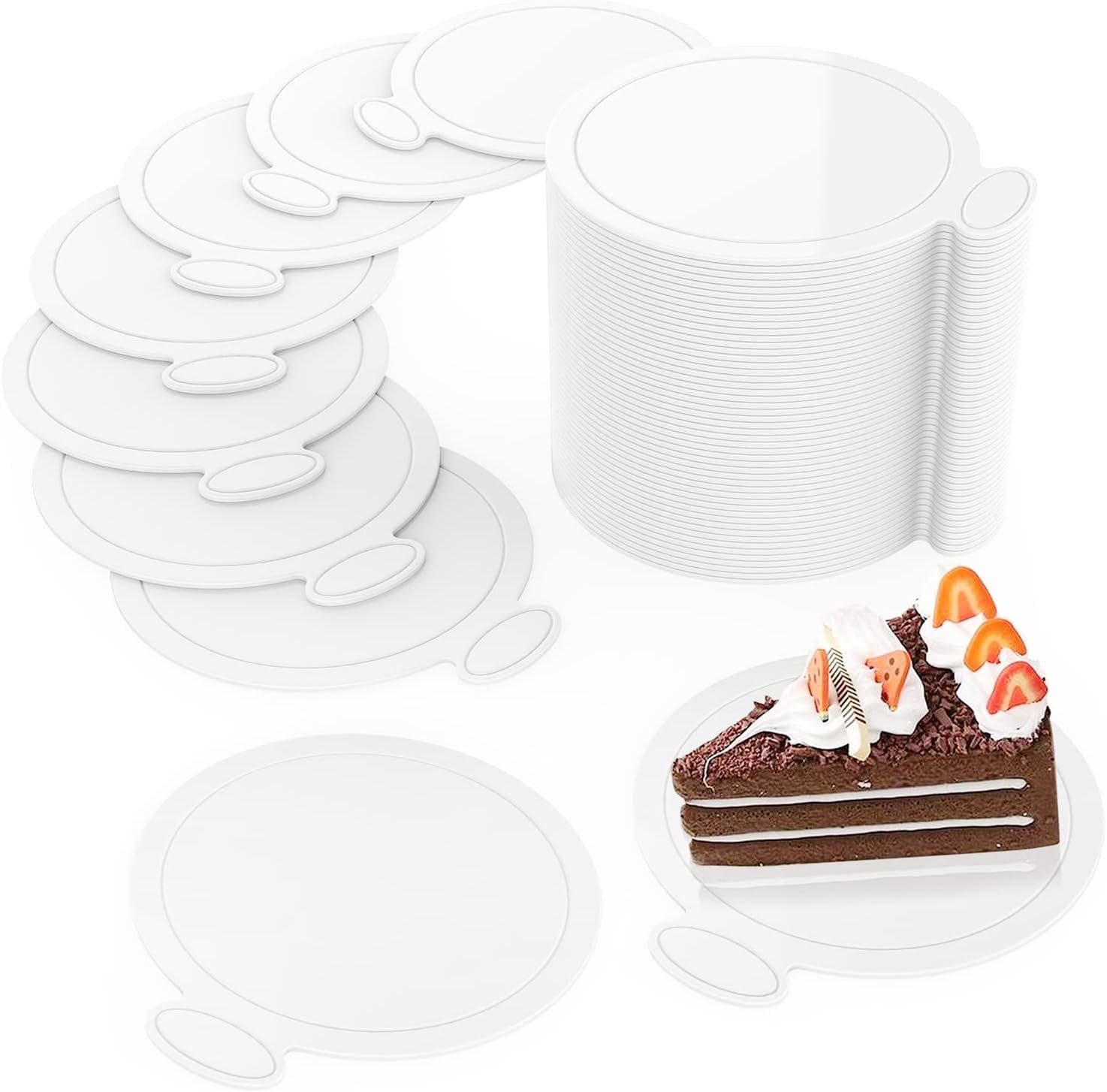 NANAHuang White 100 Pcs 3.5 Inch Mini Cake Board Round Cardboard Mousse ...