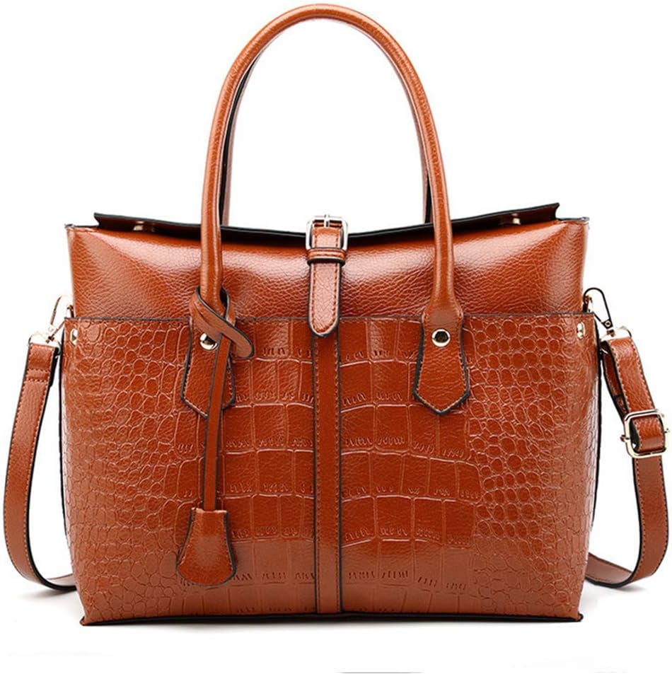 NANAHuang Women Fashion Tote Bag Crocodile Texture Handbag And Purses ...
