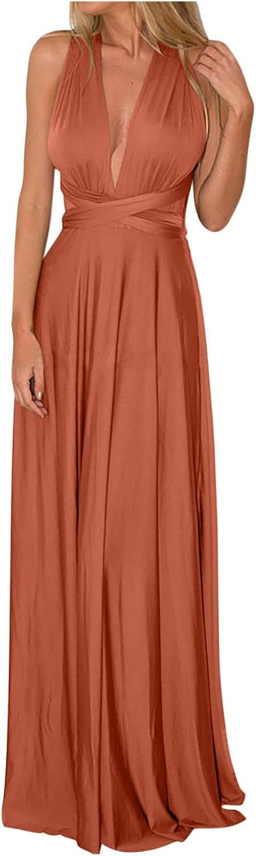 NANAHuang Women Infinity Convertible Multi Way Wrap V-Neck Wedding ...