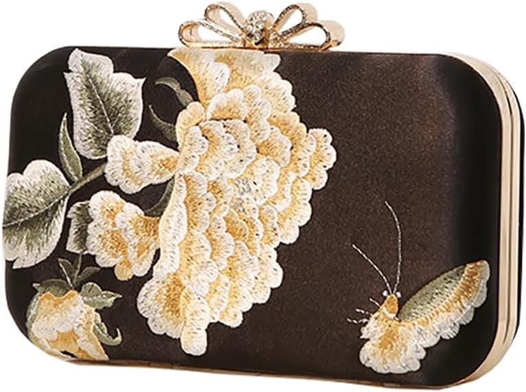 NANAHuang Women’s Chinese Style Hand Embroidered Flower Clutch, Hanfu ...