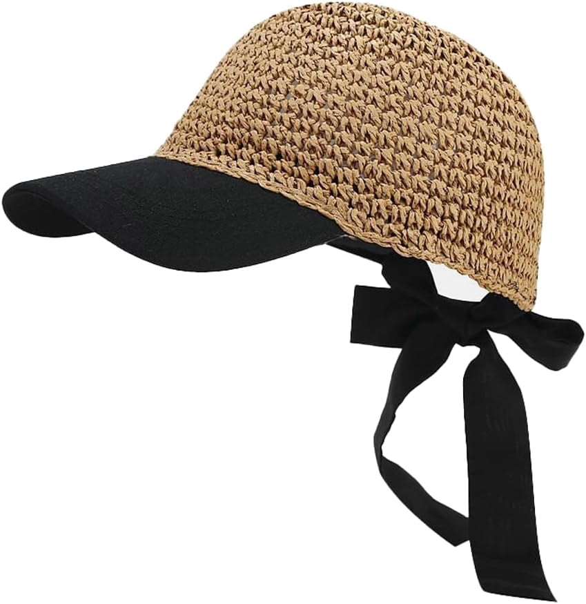 NANAHuang Women's Straw Woven Baseball Cap Outdoor Casual Sun ...