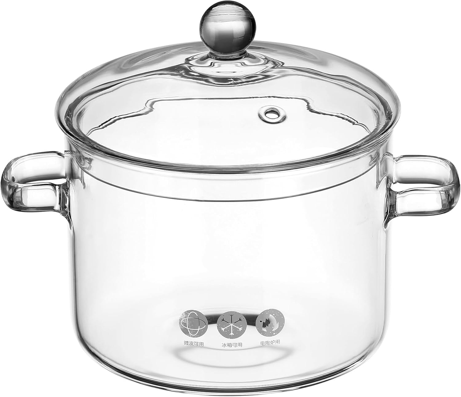 NANAhuang 45oz/1.35l Simmer Pot with Cover: Clear Cooking Pot Glass ...