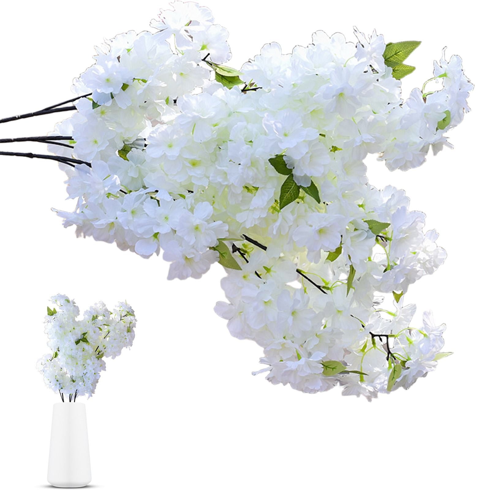 NANDIYNZHI Artificial Cherry Blossom Branches, Realistic Faux Long ...